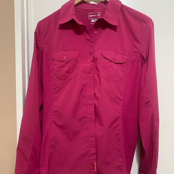 Merrell | Tops | Merrell Womens Maroon Long Sleeve Shirt Large | Poshmark